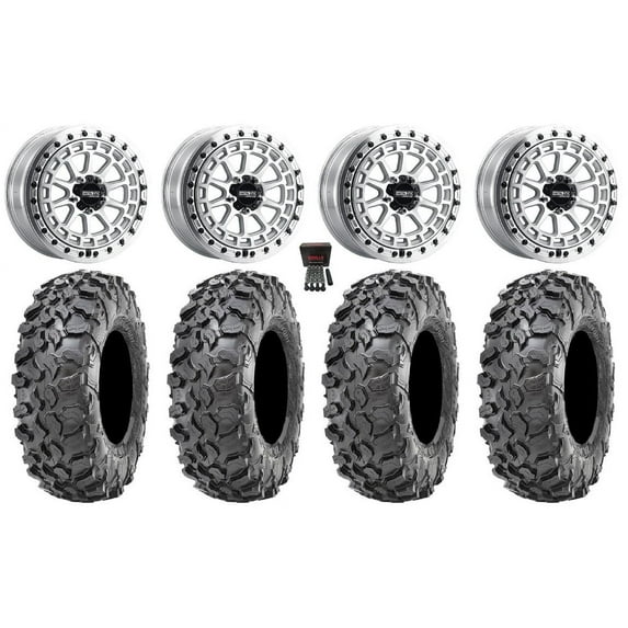MetalFX Outlaw R Bdlk 17" Wheels Raw 35" Carnivore Tires Polaris RZR ...