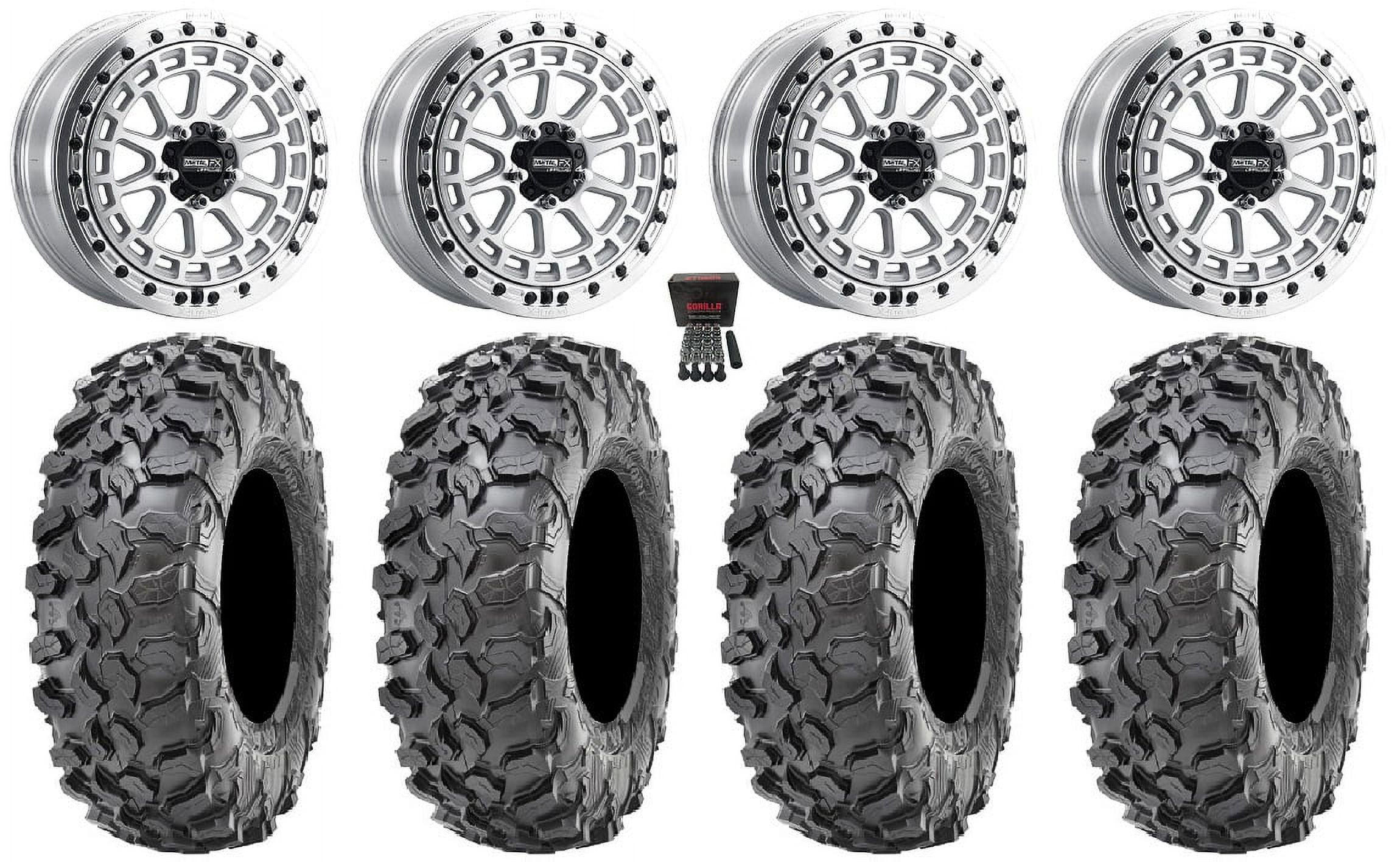 MetalFX Outlaw R Bdlk 17" Wheels Raw 37" Carnivore Tires Polaris RZR ...