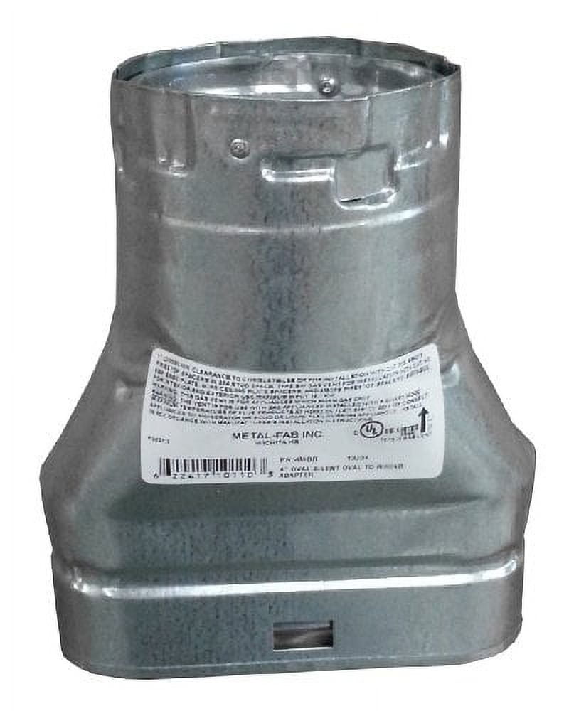 MetalFab 4MOR - B-Vent Adapter Double Wall Flue Oval to Round 4" (1 ...