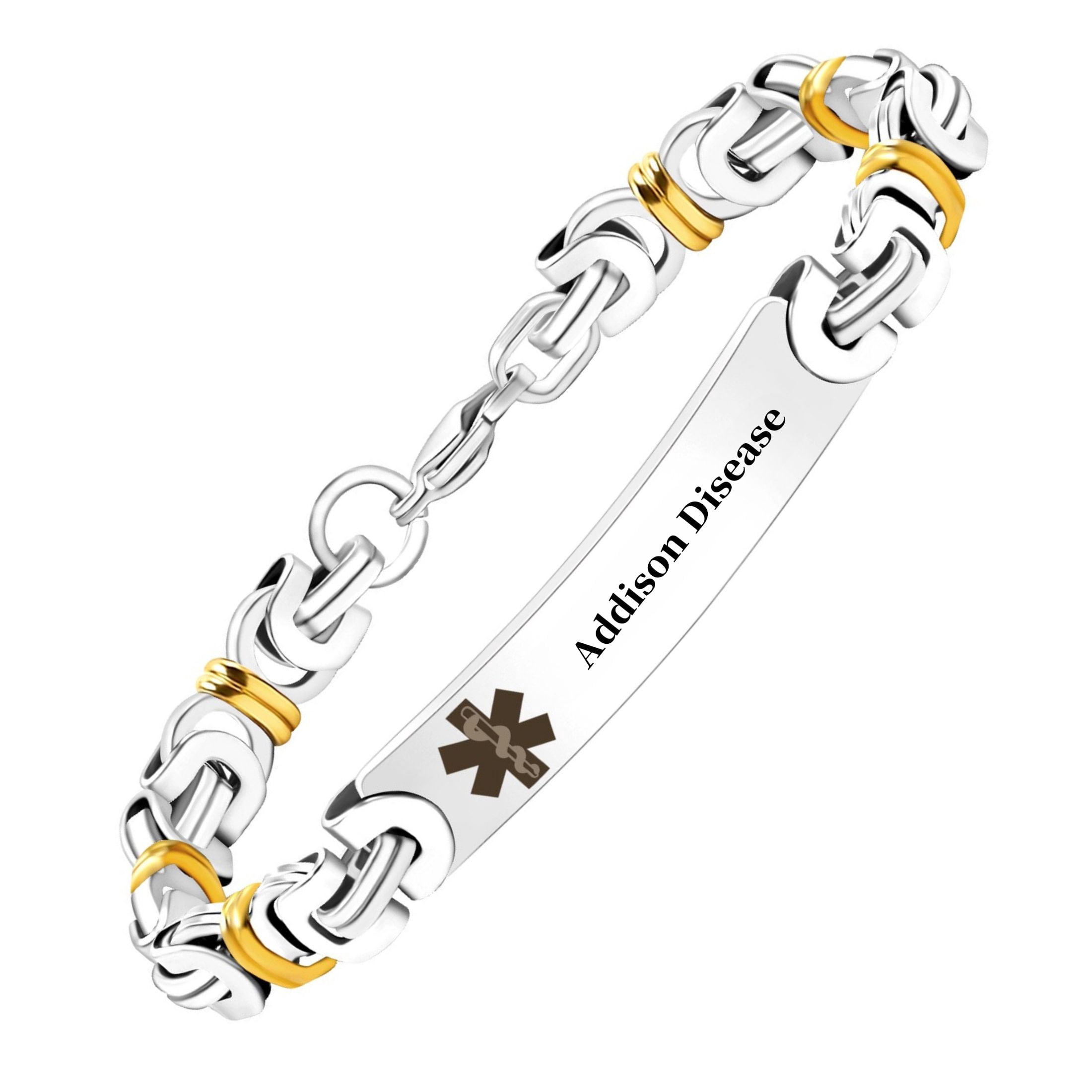 MetalJC Stainless Steel Medical Alert ID Bracelet for Men, Engraved ...