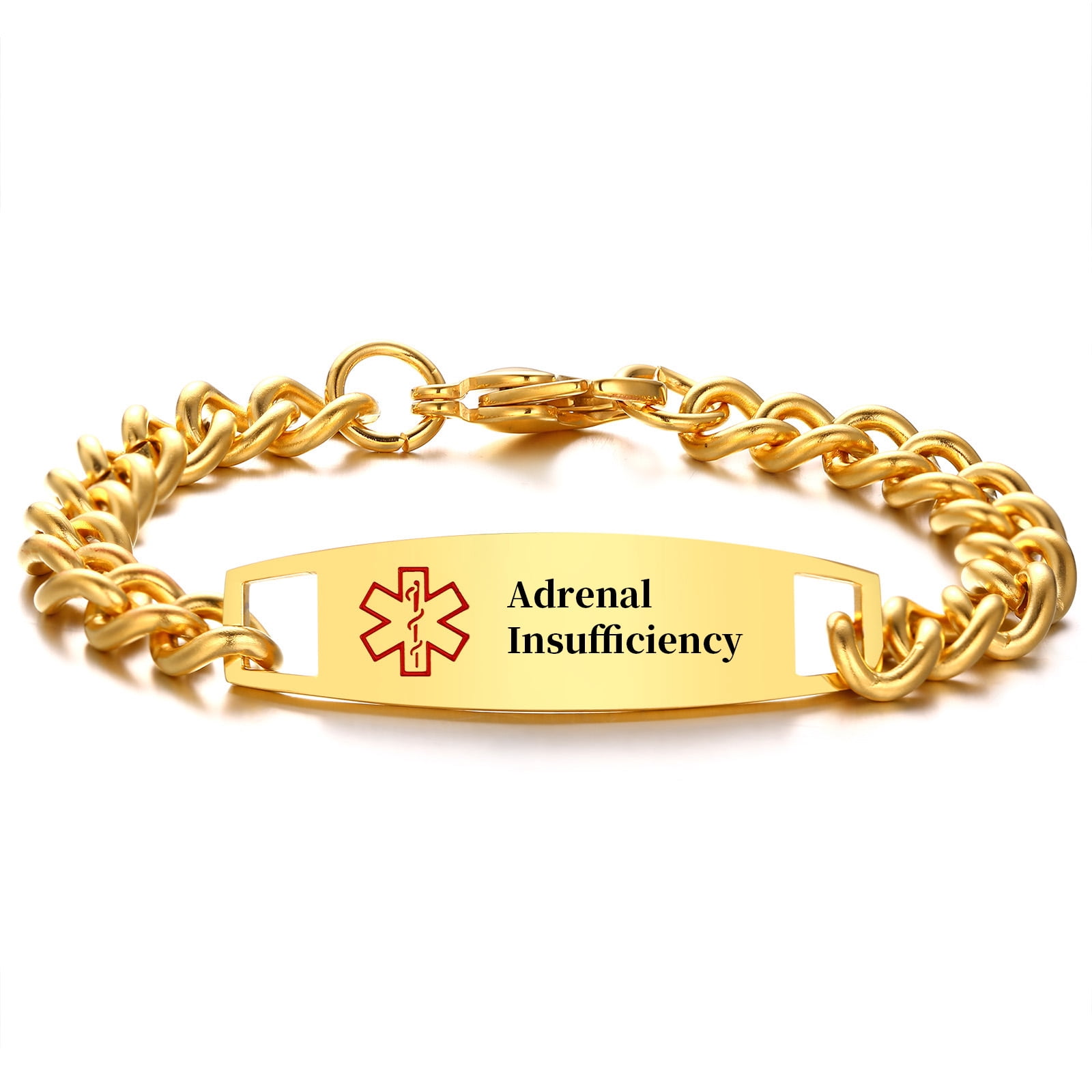MetalJC Stainless Steel Medical Alert ID Bracelet for Men, Engraved ...