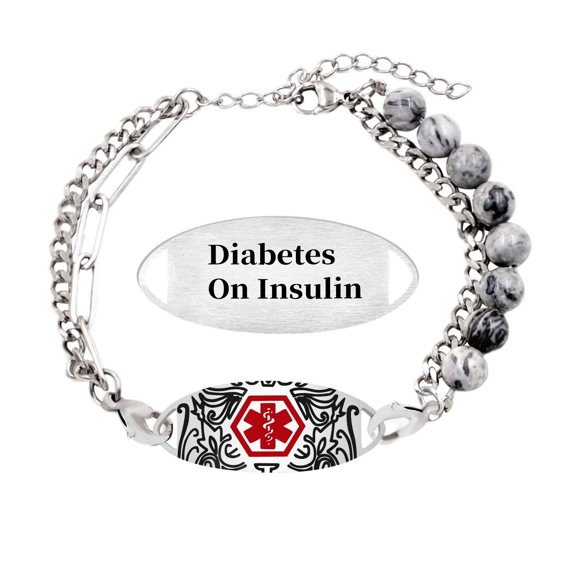 MetalJC Stainless Steel Medical Alert ID Bracelet for Men Women ...