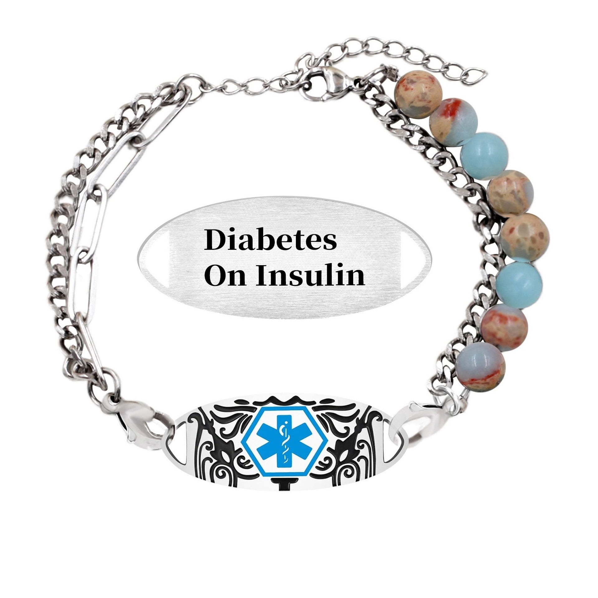 MetalJC Stainless Steel Medical Alert ID Bracelet for Men Women ...