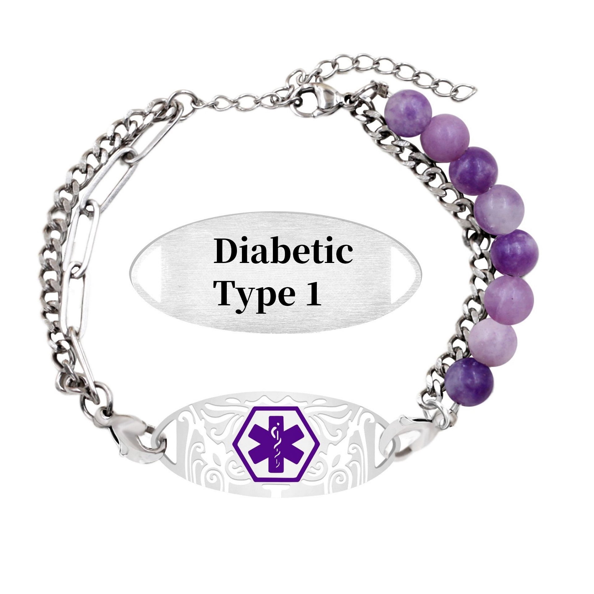 MetalJC Stainless Steel Medical Alert ID Bracelet for Men Women ...
