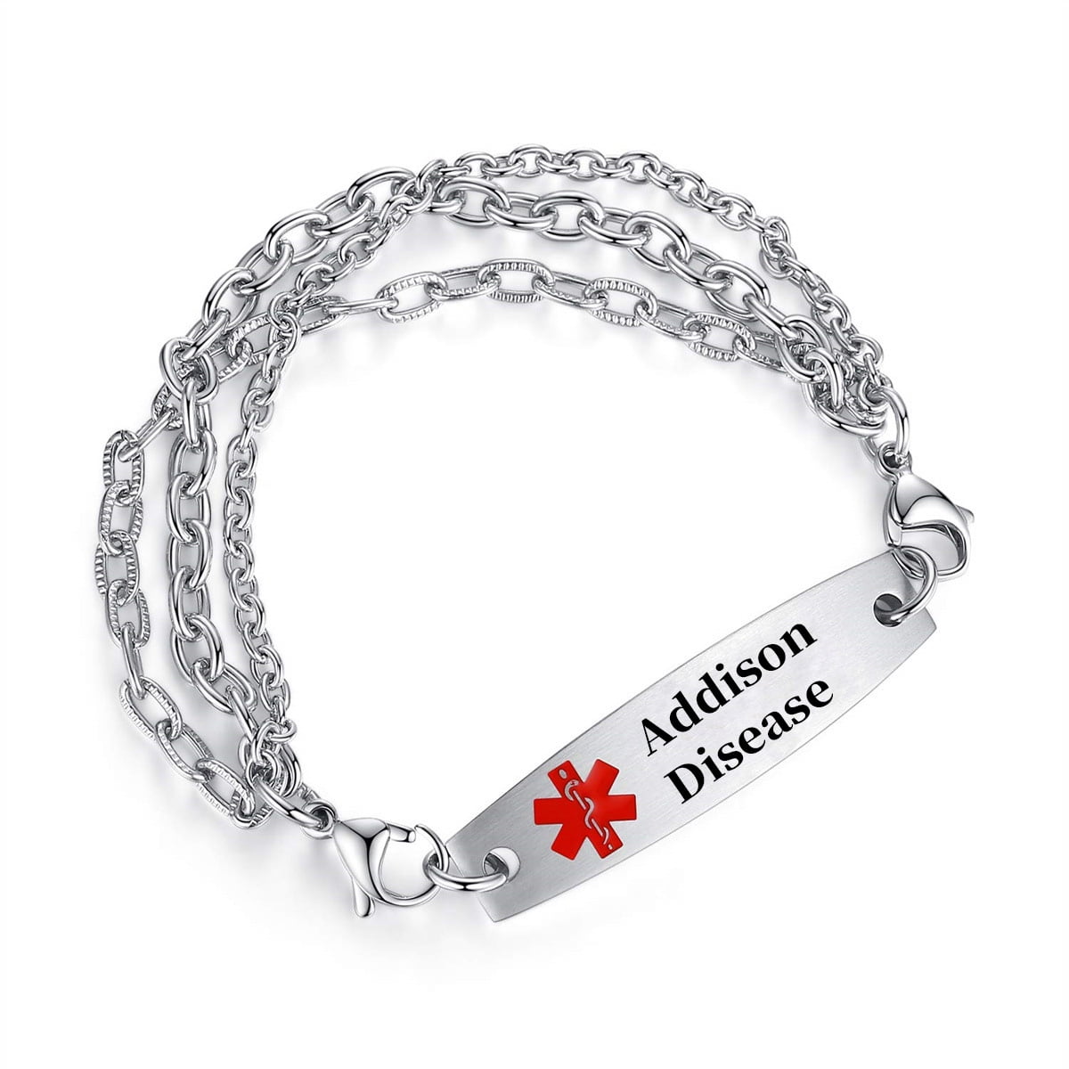 MetalJC Stainless Steel Medical Alert ID Bracelet for Women, Engraved ...