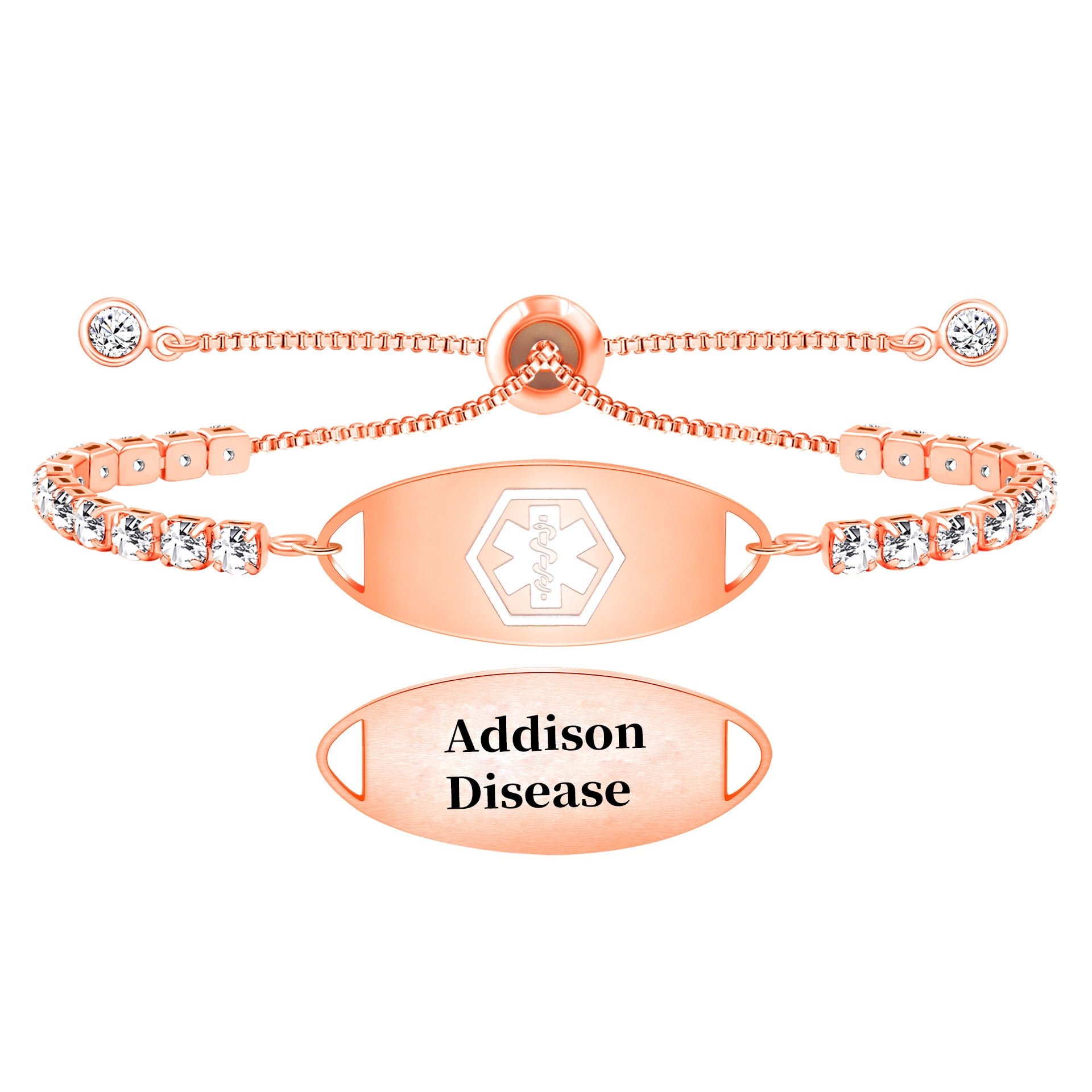 MetalJC Stainless Steel Medical Alert ID Bracelet for Women, Engraved ...