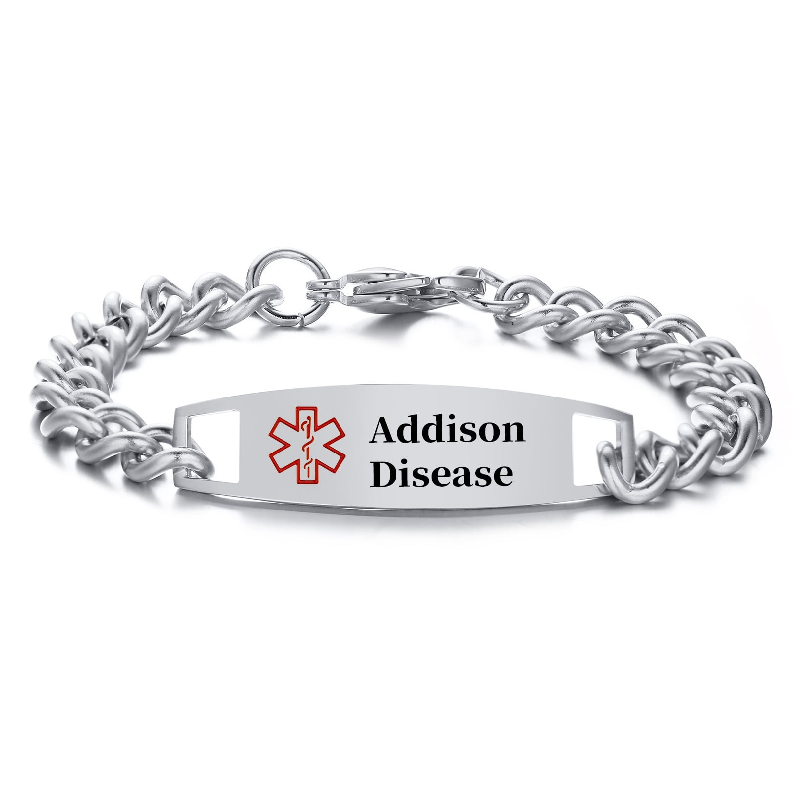 MetalJC Stainless Steel Medical Alert ID Bracelet for Women, Engraved ...