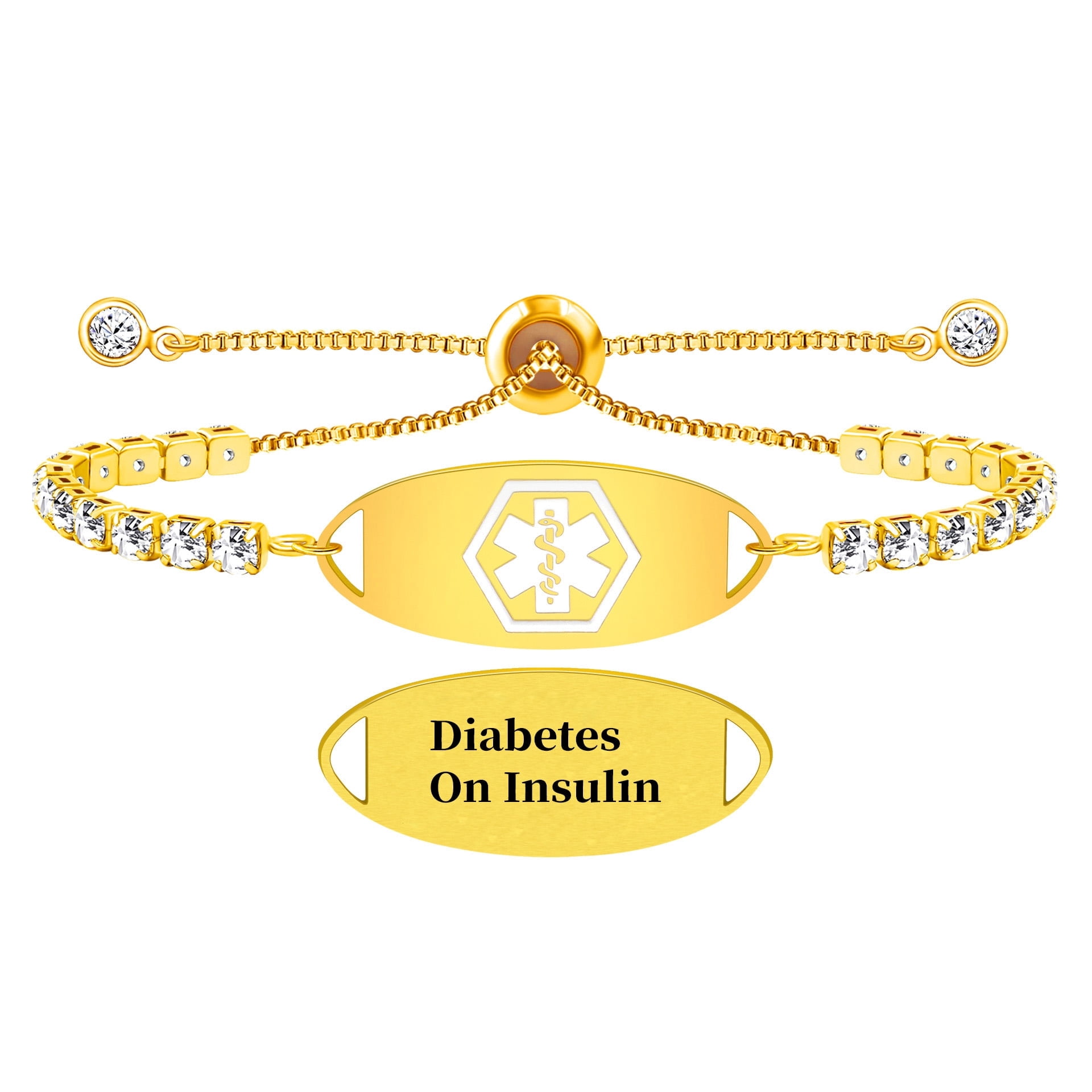 MetalJC Stainless Steel Medical Alert ID Bracelet for Women, Engraved ...