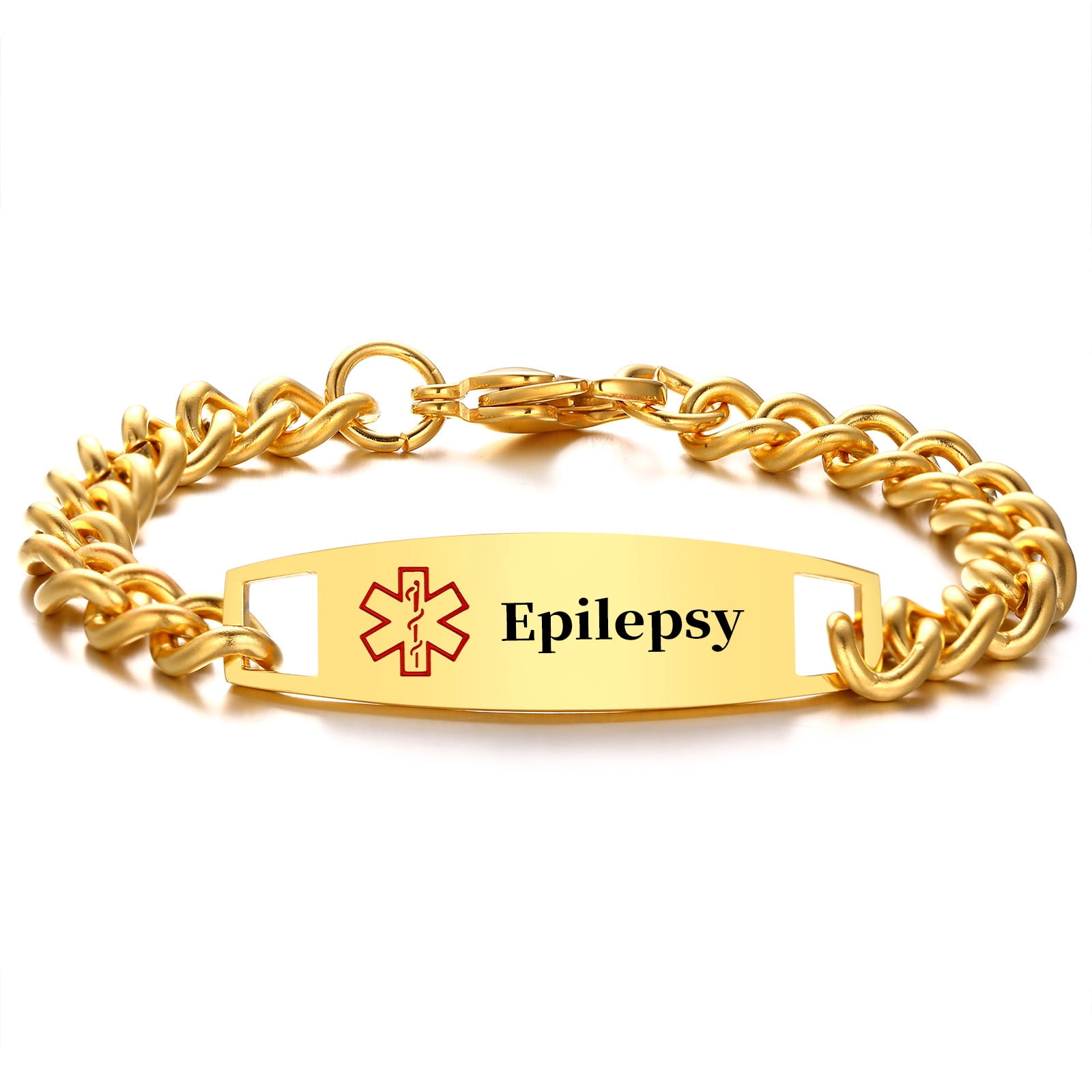 MetalJC Stainless Steel Medical Alert ID Bracelet for Women, Engraved ...