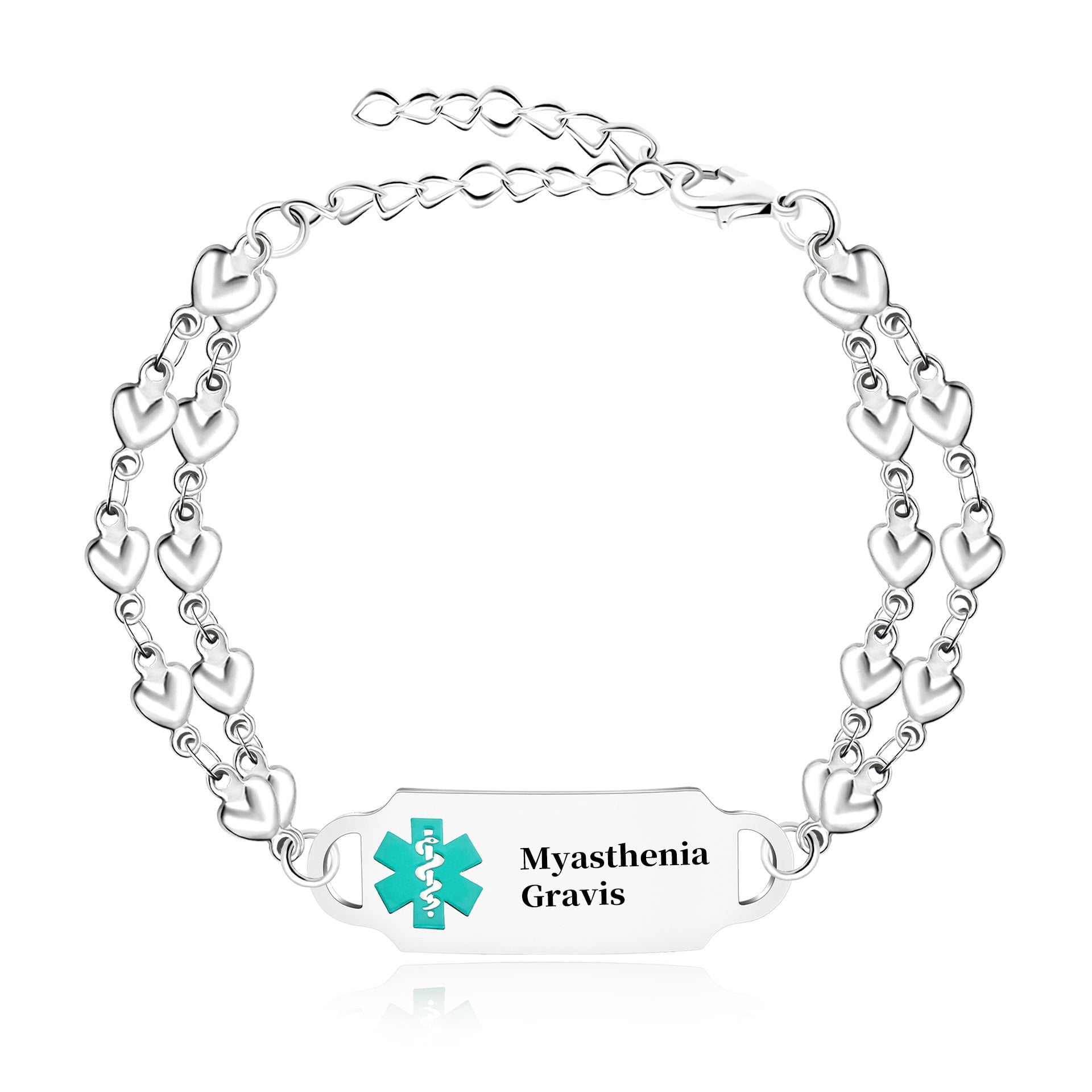 MetalJC Stainless Steel Medical Alert ID Bracelet for Women, Engraved ...