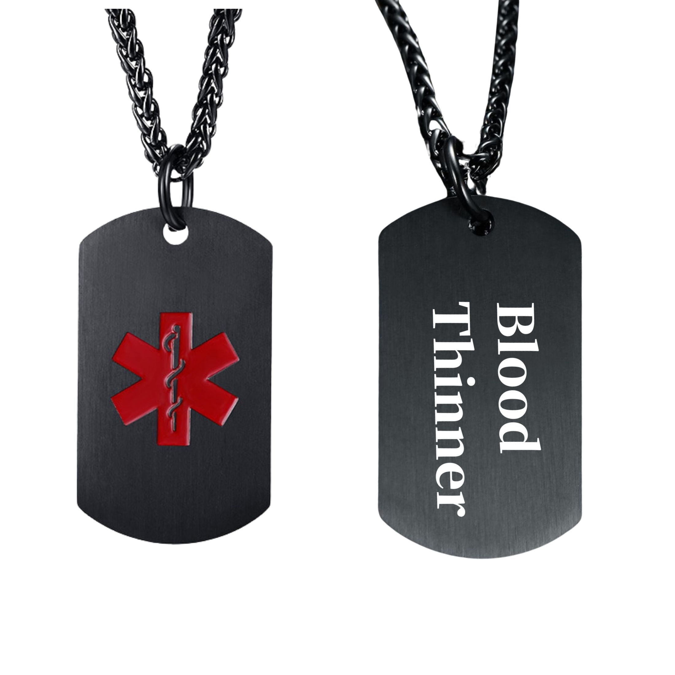 MetalJC Stainless Steel Medical Alert ID Necklace Pendants for Men ...