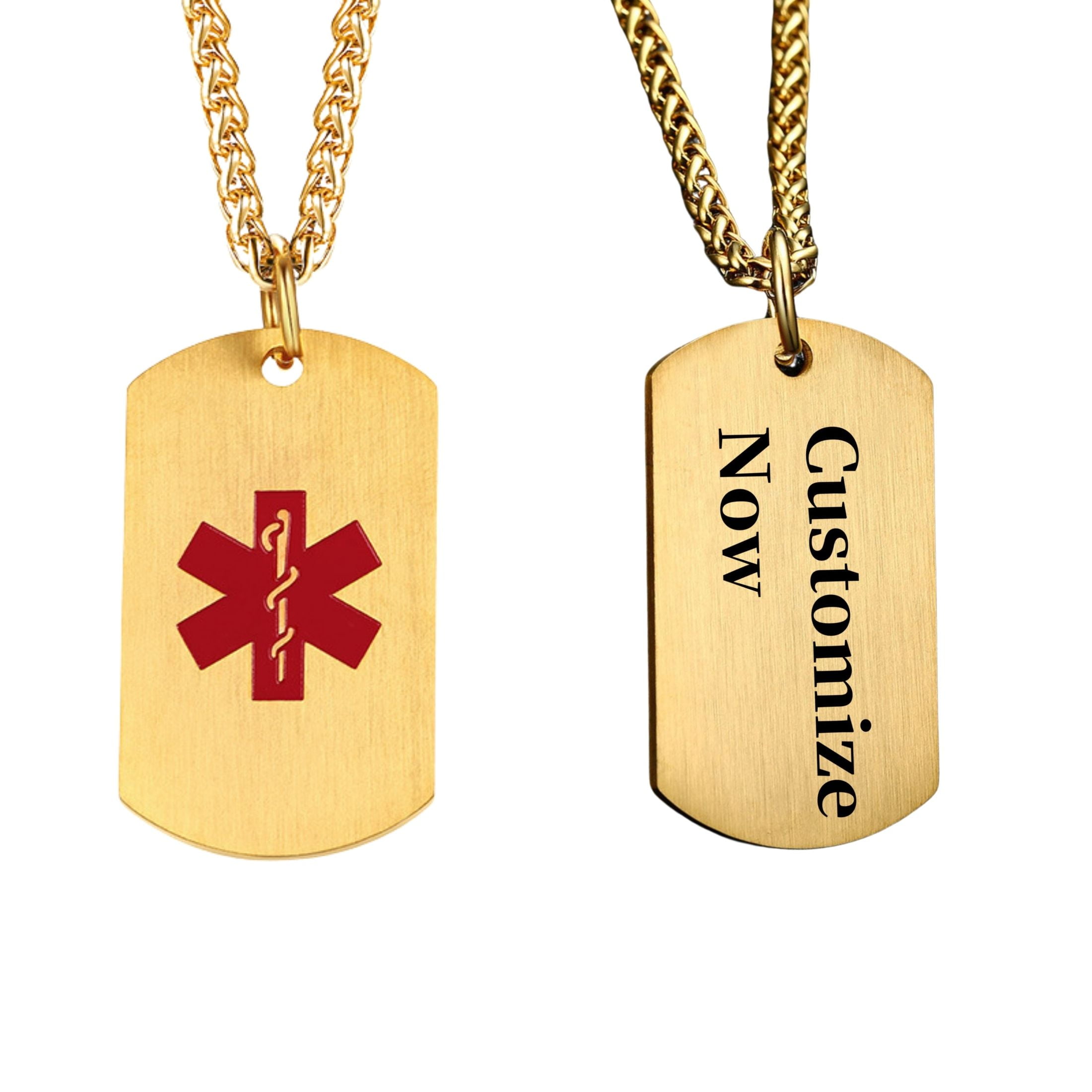 MetalJC Stainless Steel Medical Alert ID Necklace Pendants for Men ...