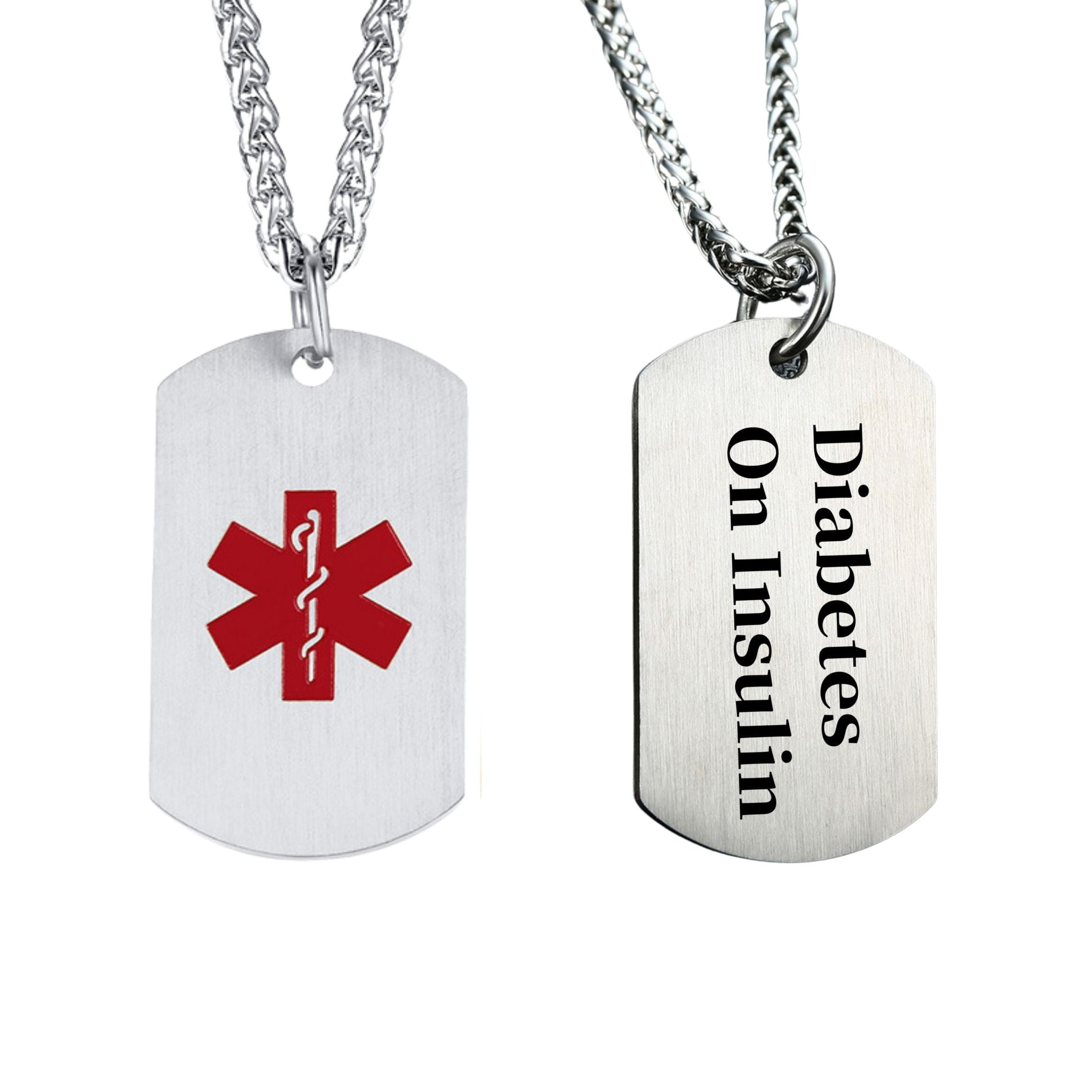 MetalJC Stainless Steel Medical Alert ID Necklace Pendants for Men ...