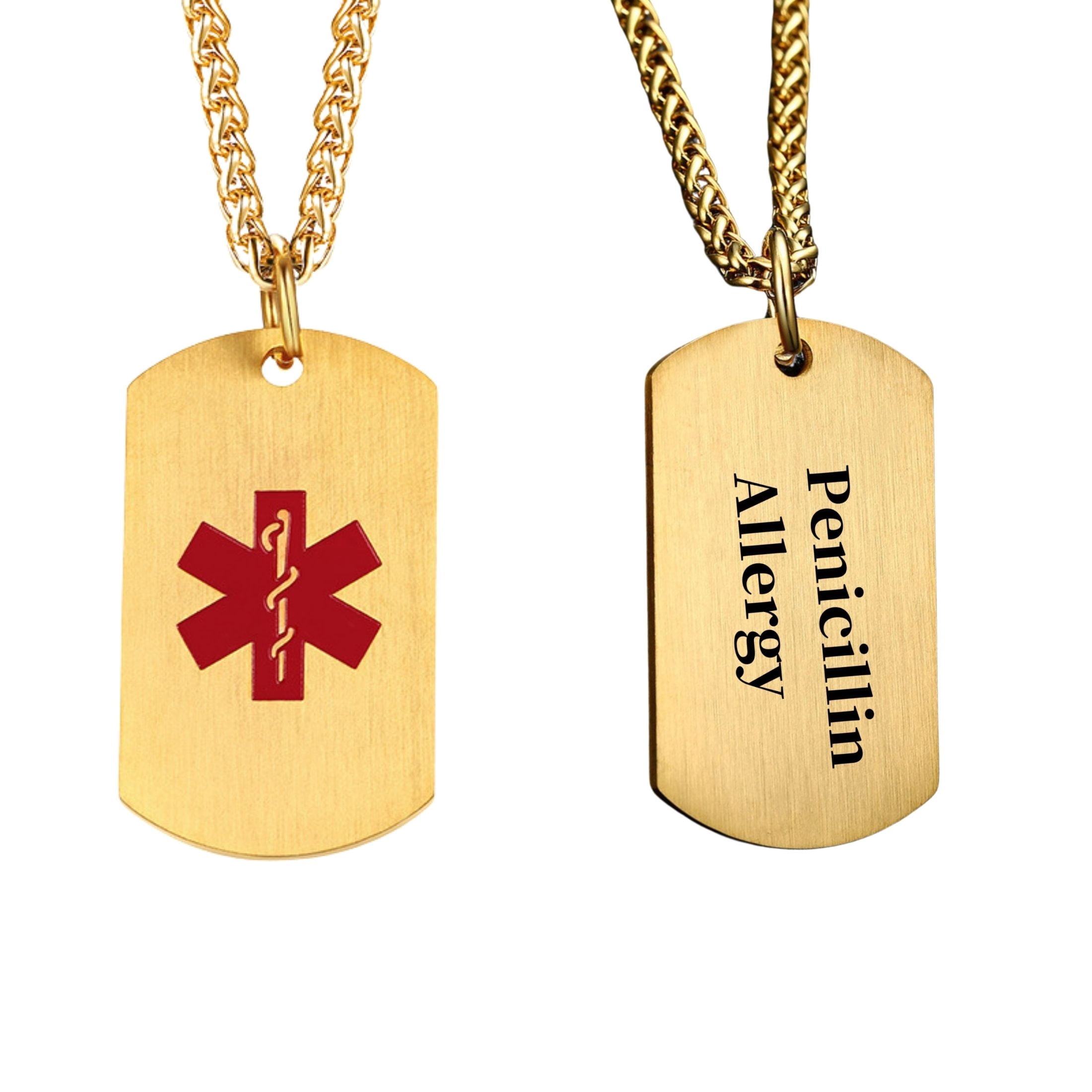 MetalJC Stainless Steel Medical Alert ID Necklace Pendants for Men ...