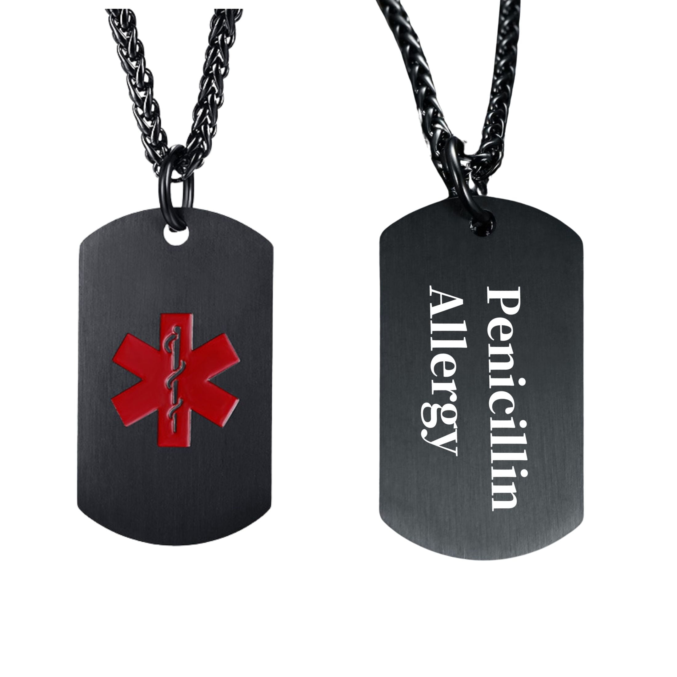 MetalJC Stainless Steel Medical Alert ID Necklace Pendants for Men ...