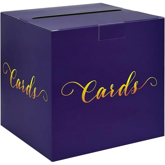 MetalM - Purple Card Box for Party Gift Card Box Holder Envelope Box ...