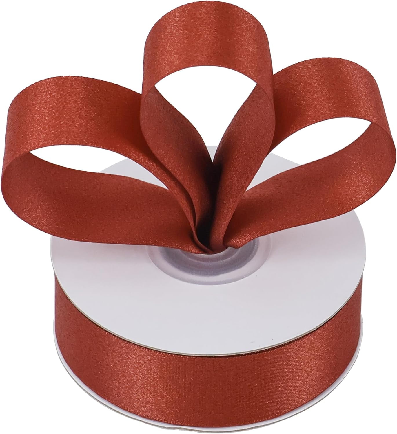 MetalM - Rust Red Ribbon - 1 inch Extra Density Luxury Shimmer Satin ...
