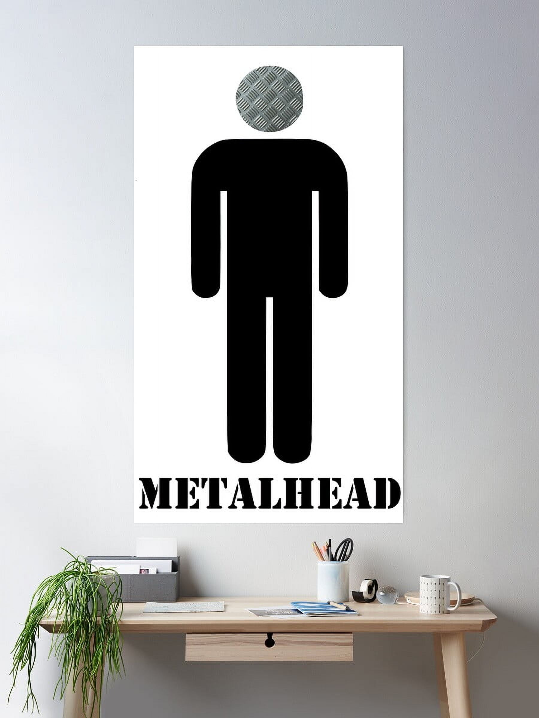 Metalhead Metal Fans Stick Figure/ Bathroom Logo Artwork Poster Wall ...