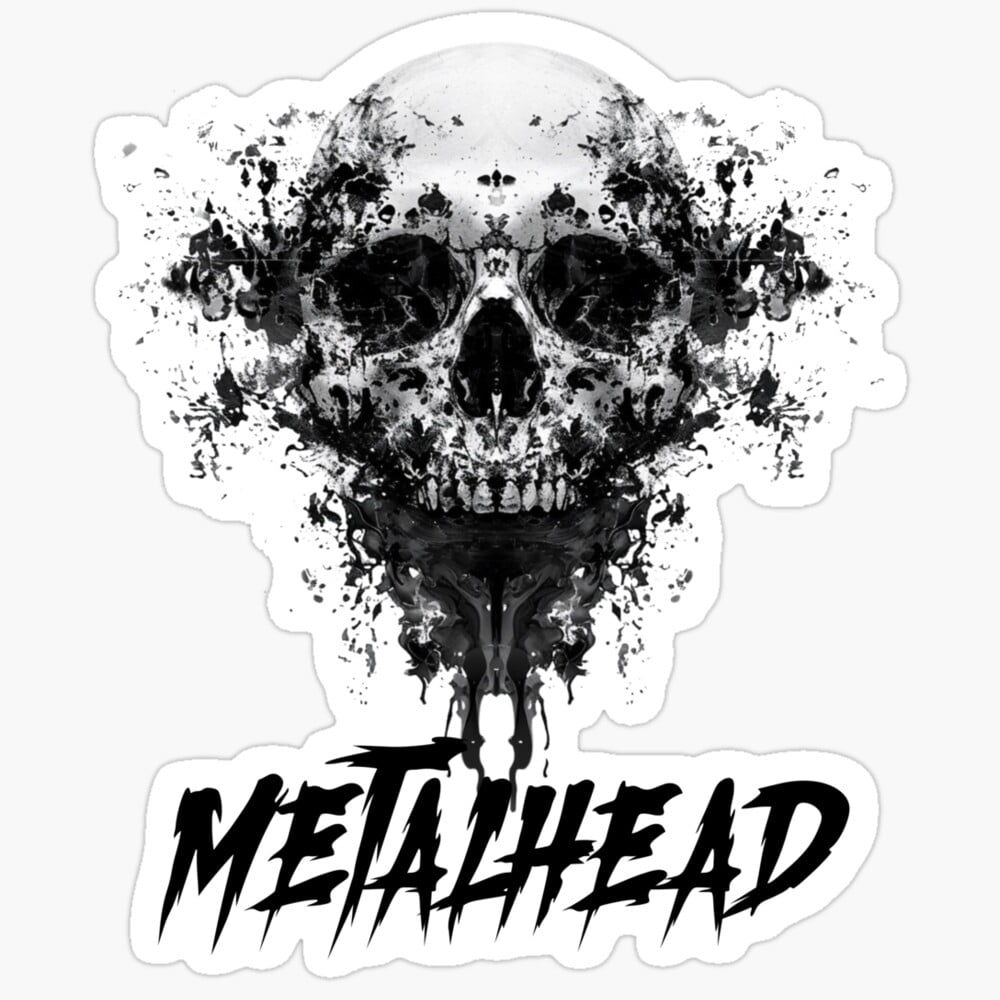 Metalhead Skull Stickerphone Decal Water Bottle Stickers, Vinyl ...