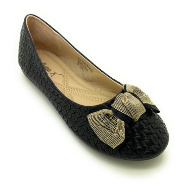 Victoria K Women's Ruffle With Gold Studs Ballerina Flats - Walmart.com