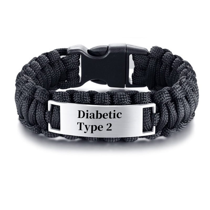 Metaljc Braided Rope Medical Alert ID Bracelet for Men Women, Engraved ...