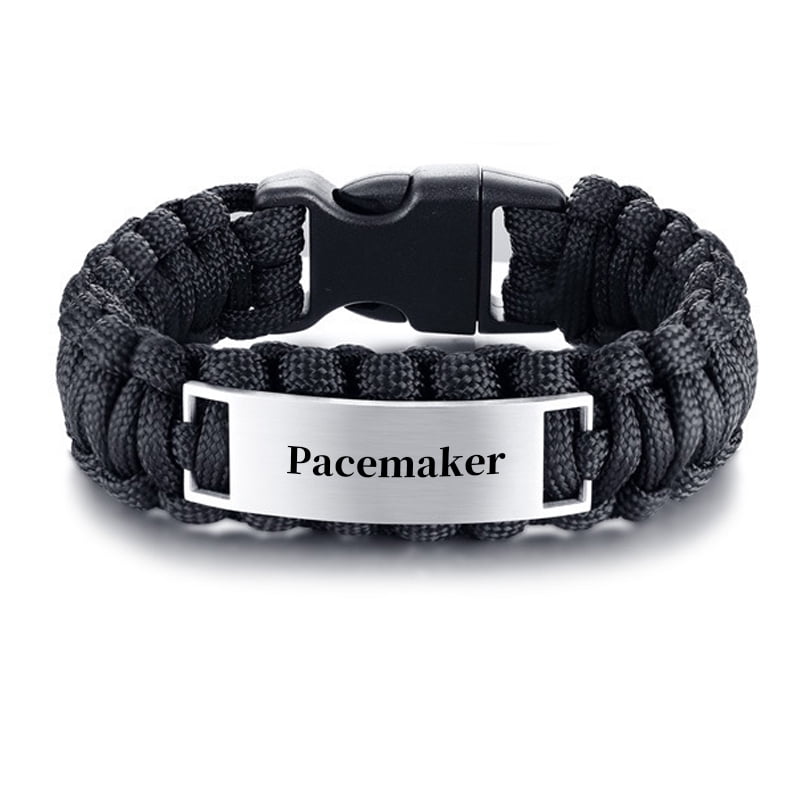 Metaljc Braided Rope Medical Alert ID Bracelet for Men Women, Engraved ...