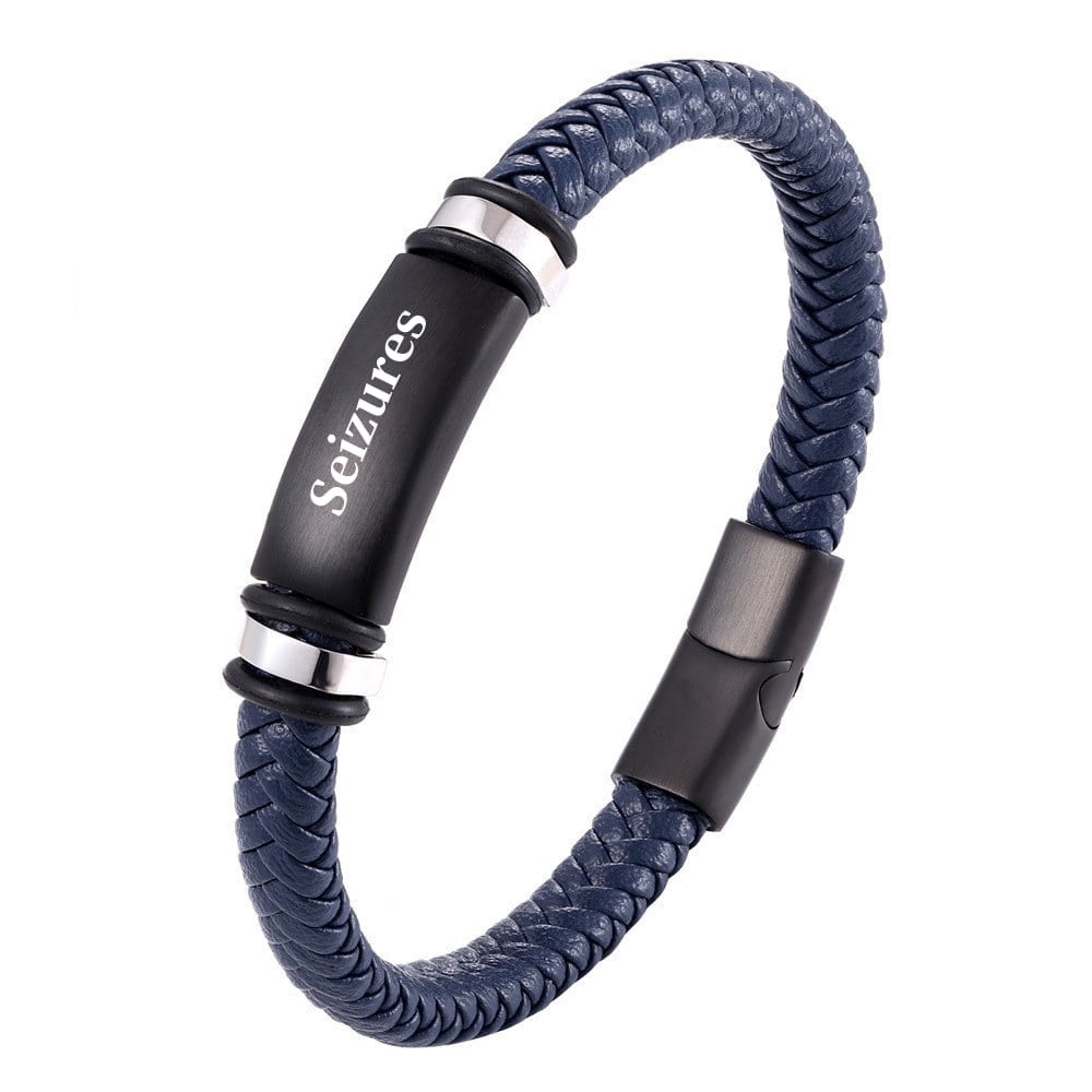 Metaljc Braided Rope Medical Alert ID Bracelet for Men Women, Engraved ...