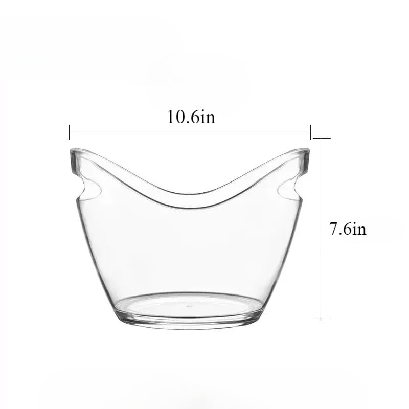 Metaljc Ice Bucket Serving Tray ,Big Square Party Beverage Tub, Clear ...
