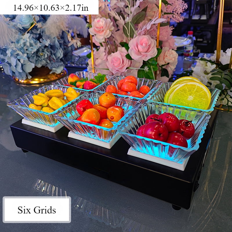 Metaljc Light Up Serving Tray with Glowing LED – Fruit Trays for Party ...