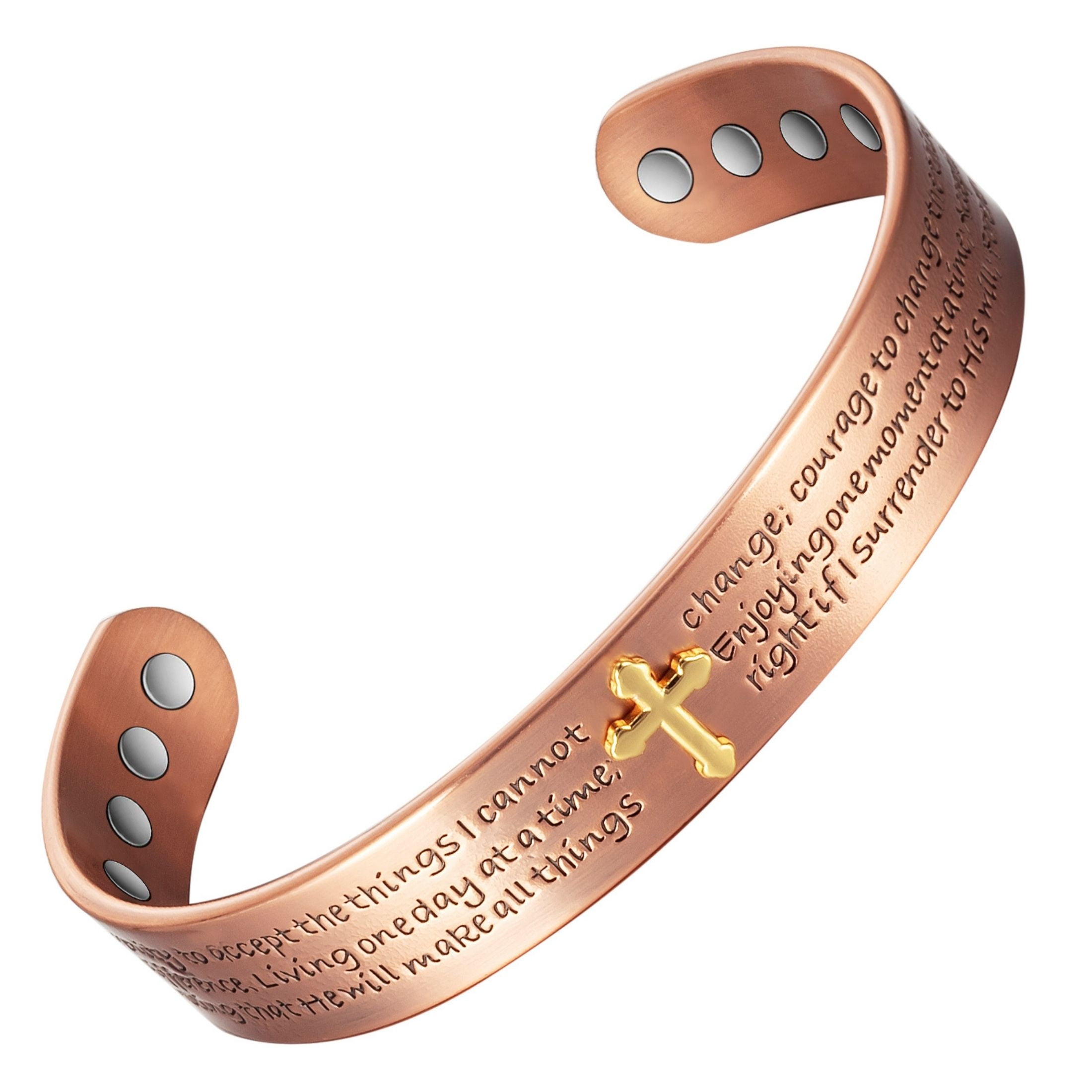 Metaljc Magnetic Christian Jesus Copper Cuff Bracelet for Men Women ...