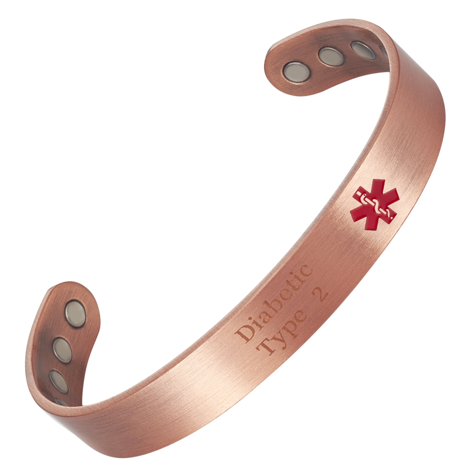 Metaljc Magnetic Copper Medical Alert ID Bracelet for Men Women ...