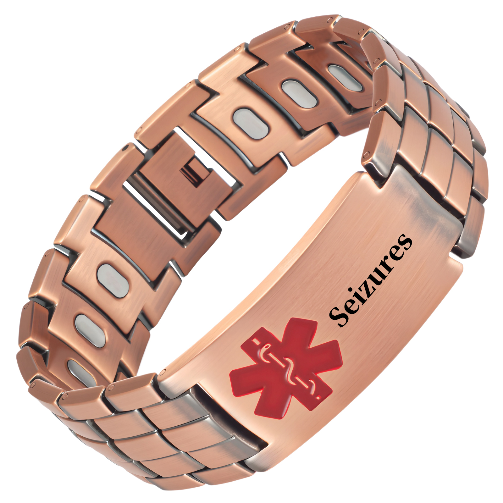 Metaljc Magnetic Pure Copper Medical Alert ID Bracelet for Men, Gift ...