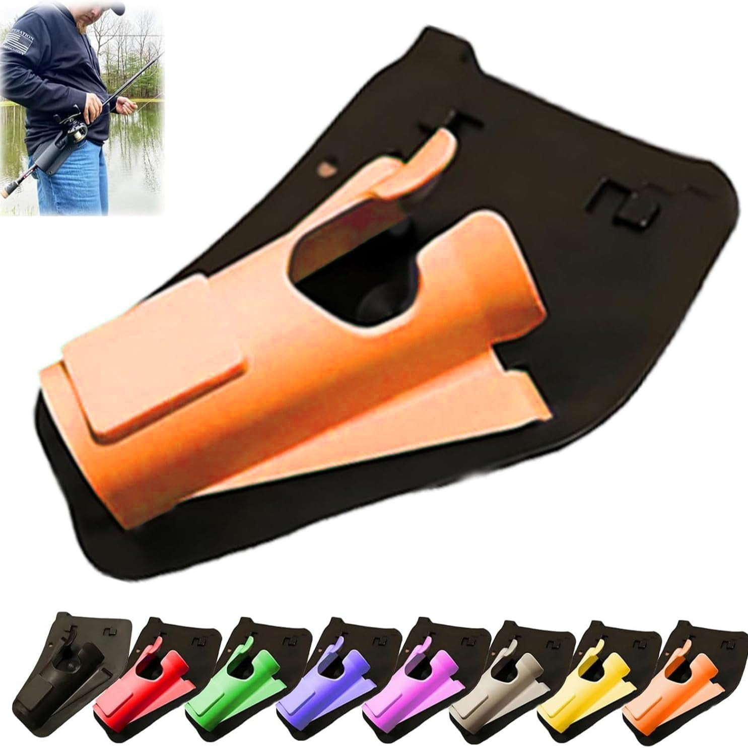 Metaljc Slide-in Fishing Rod Hip Holster, Hands-Free Rod Holder for Fly ...