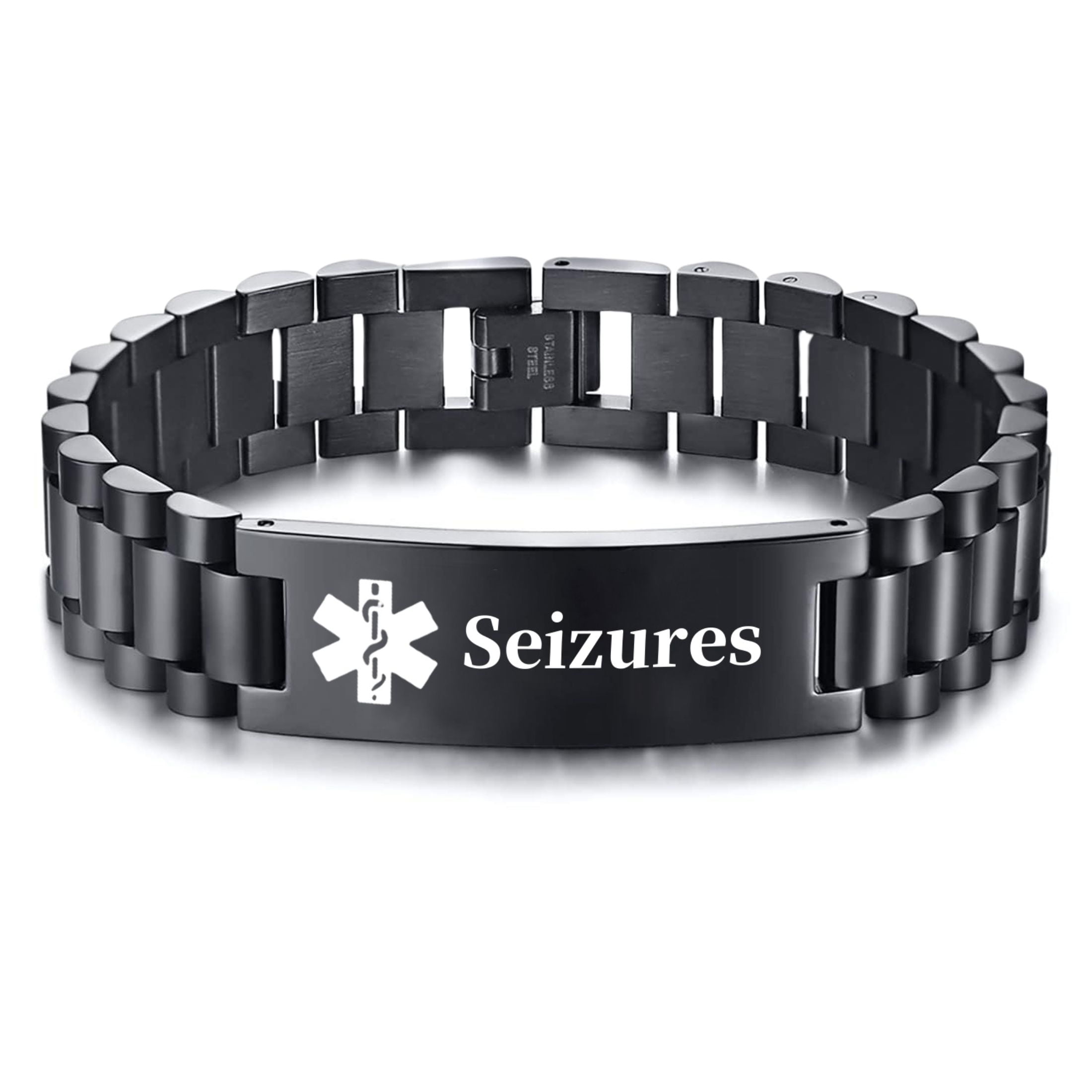 Metaljc Stainless Steel Medical Alert ID Bracelet for Men Women ...