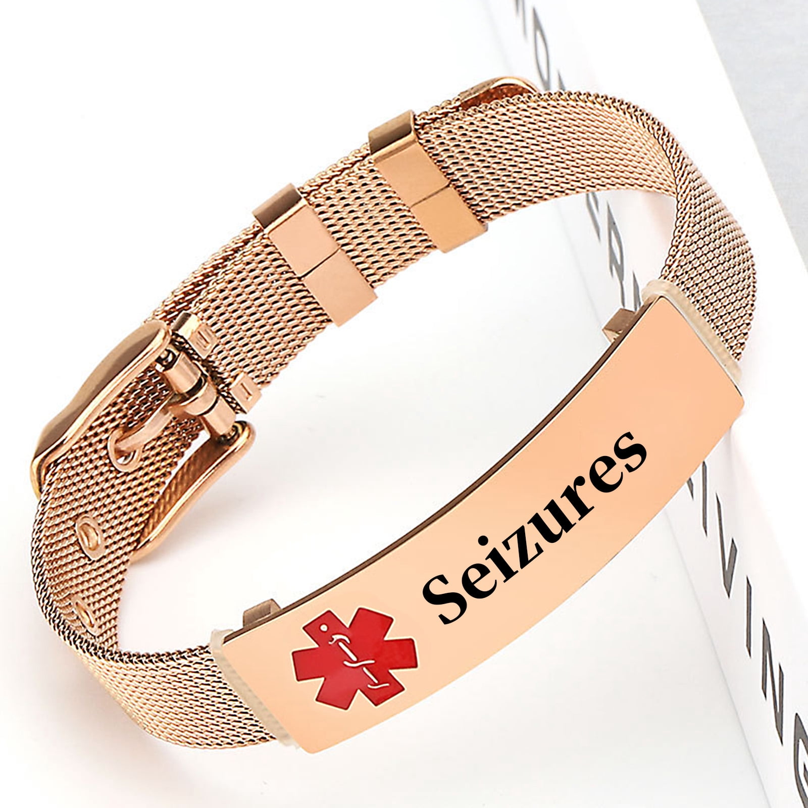 Metaljc Stainless Steel Medical Alert ID Bracelet for Men Women ...