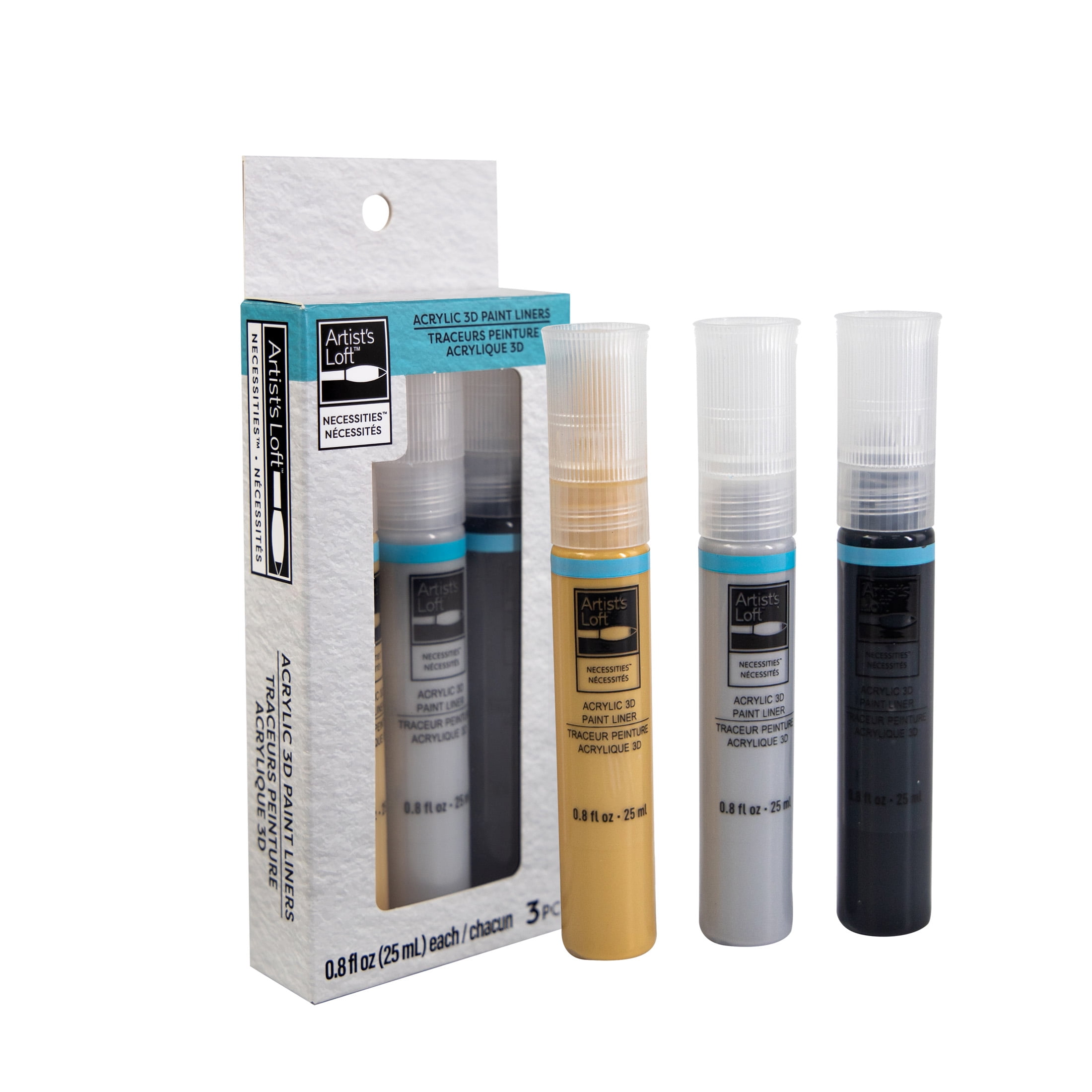Metallic Acrylic 3D Paint Liners by Artist's Loft - Includes Gold ...