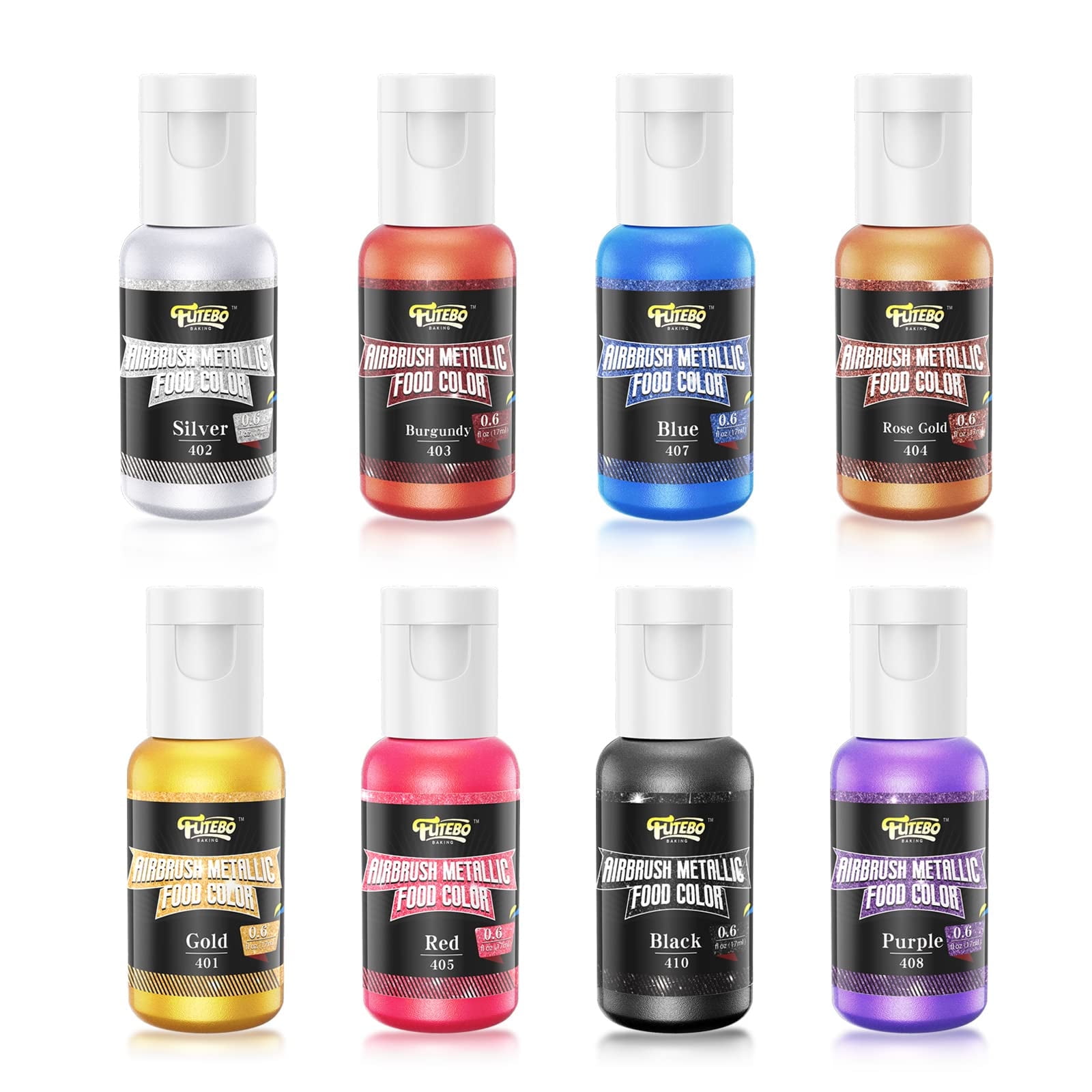 Metallic Airbrush Food Coloring from FUTEBO: 8 Colors Edible Airbrush ...