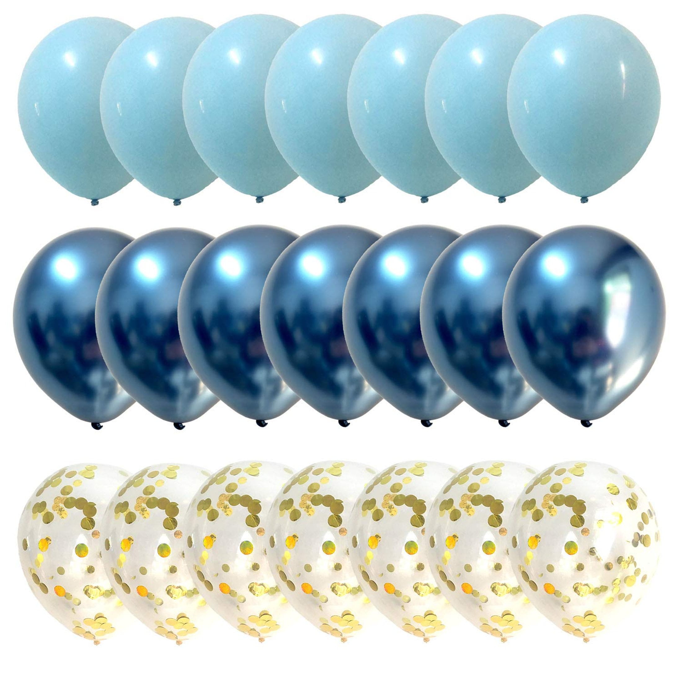 Metallic Blue Party Balloons - 50 Pack for Wedding, Birthday, Baby ...
