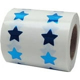 Metallic Blue Star Stickers, 1/2 Inch Wide, 1000 Labels on a Roll ...