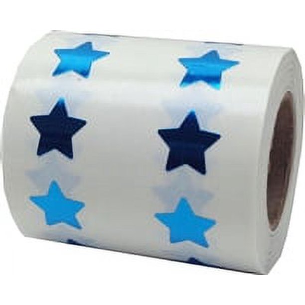 Metallic Blue Star Stickers, 1/2 Inch Wide, 1000 Labels on a Roll ...
