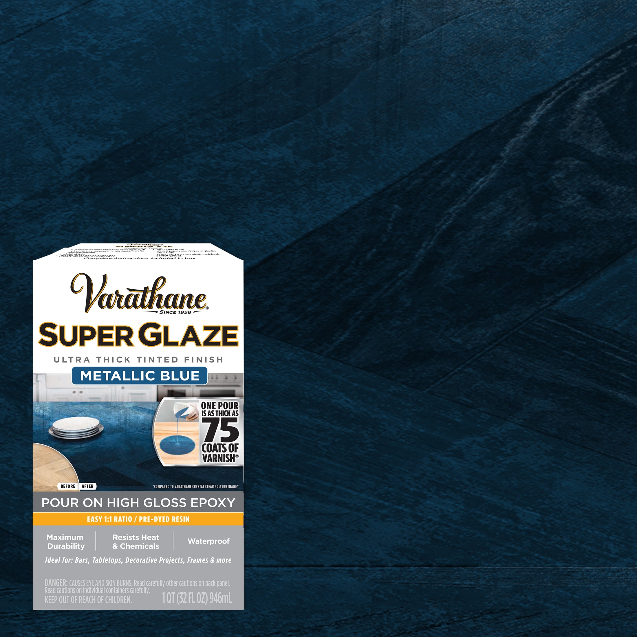 3 Pack, Metallic Blue, Varathane Super Glaze Gloss Wood Finish and ...