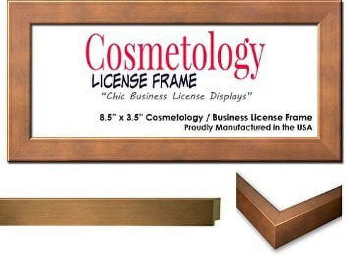 Metallic Bronze Wood Business / Cosmetology License Frame - 8 1/2" x 3 ...