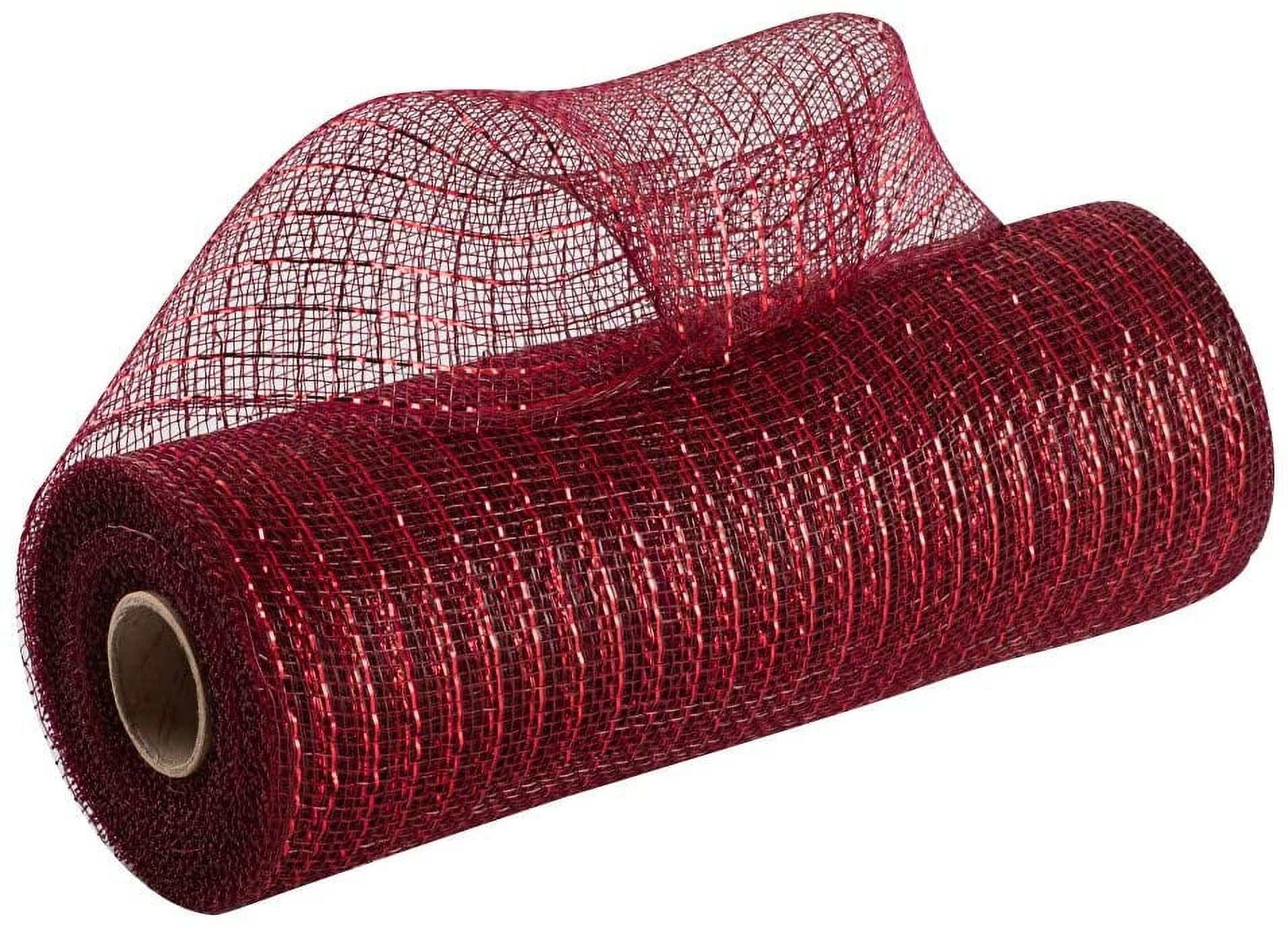Metallic Burgundy Deco Mesh Decor - 10" x 10 Yards, Valentine's Day ...