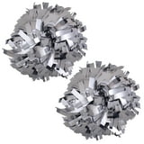 Metallic Silver Cheer Pom Poms, Cheerleading Gear, 2 Pieces in One Pair ...