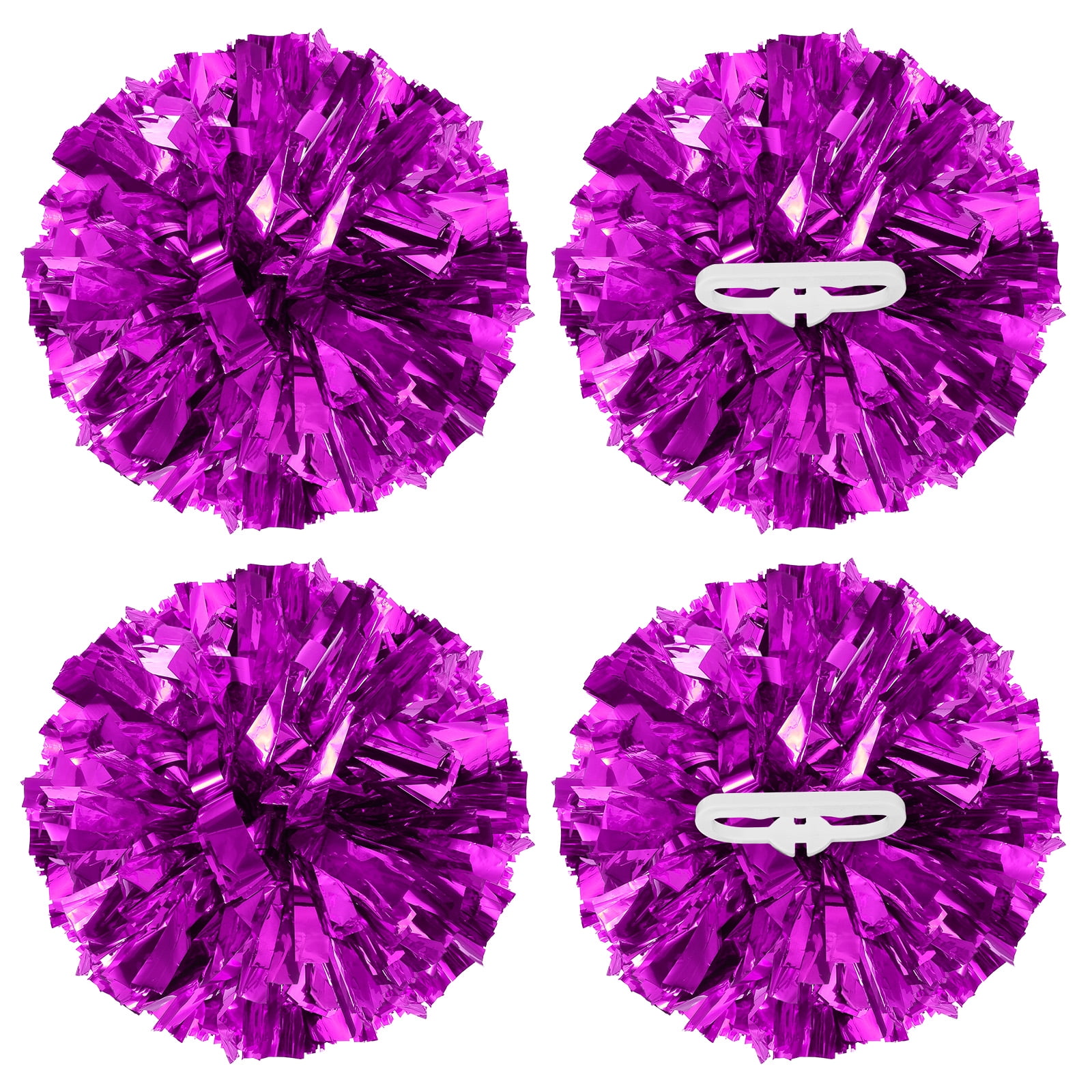 Uxcell Metallic Cheerleading Pom Poms Cheer Pompoms with Handle Rings ...