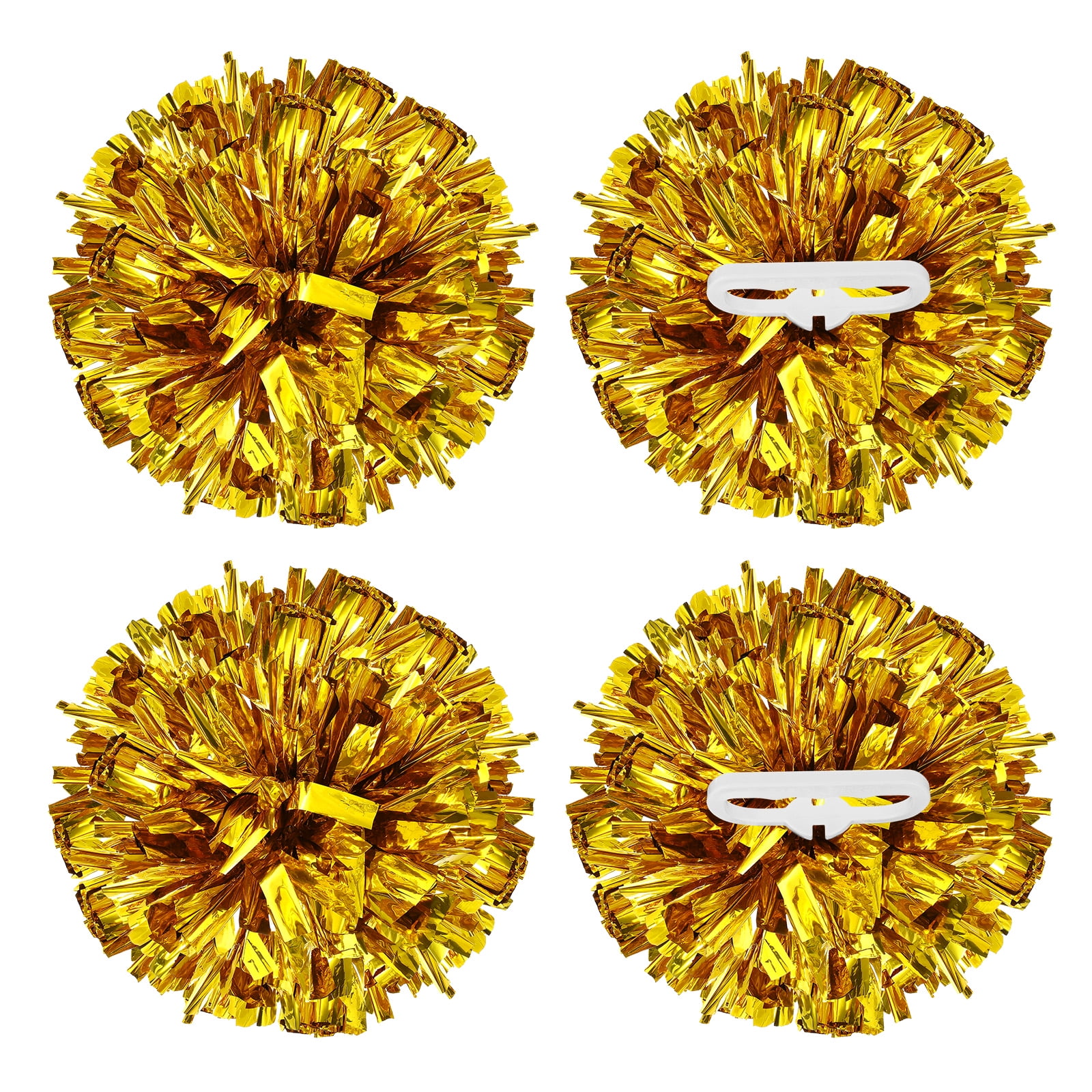 Uxcell Metallic Cheerleading Pom Poms Cheer Pompoms with Handle Rings ...