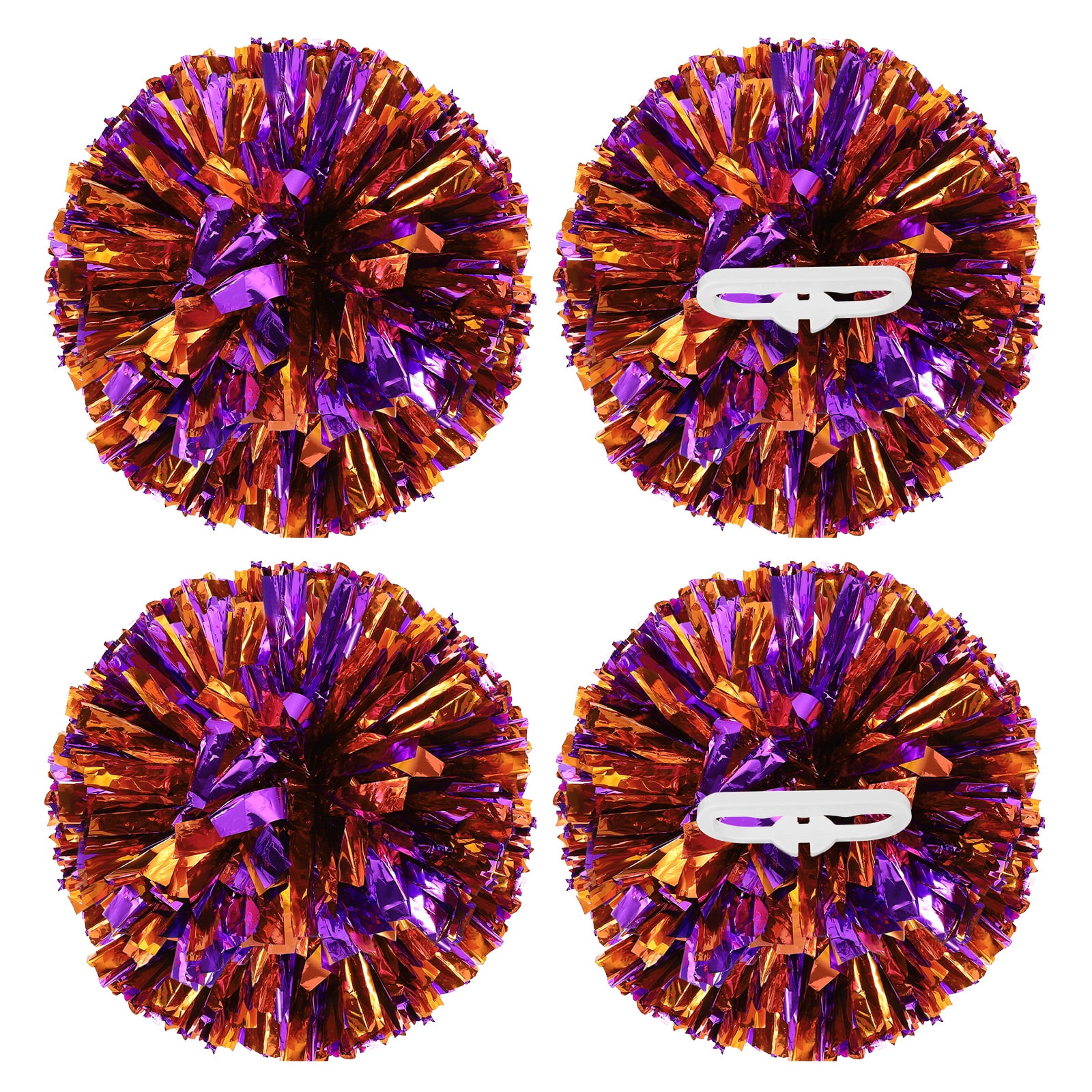 Uxcell Metallic Cheerleading Pom Poms Cheer Pompoms with Handle Rings ...