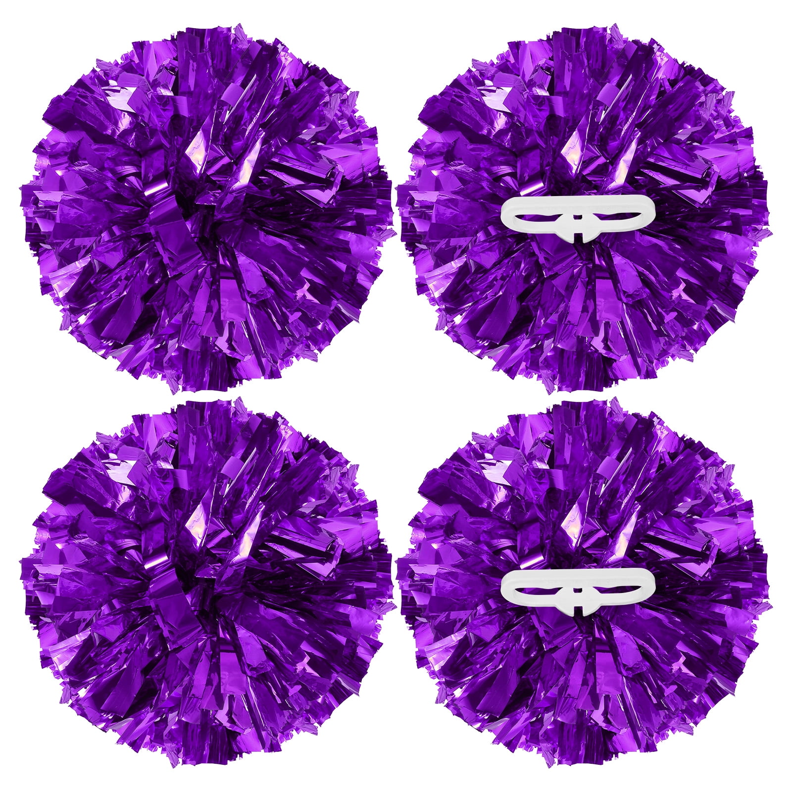 Uxcell Metallic Cheerleading Pom Poms Cheer Pompoms with Handle Rings Fit for Team Spirit Sports ...