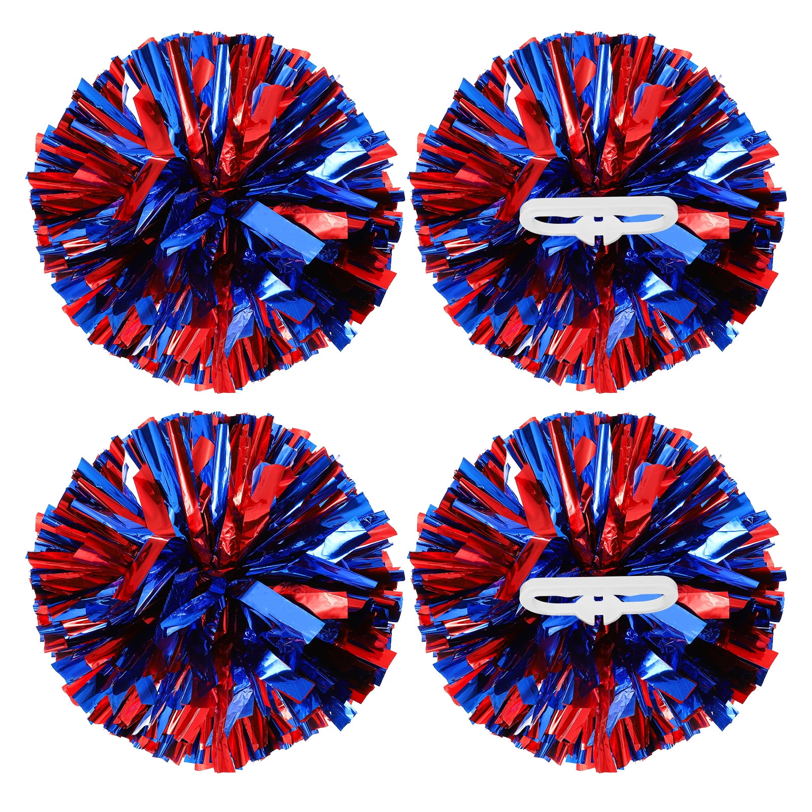 Uxcell Metallic Cheerleading Pom Poms Cheer Pompoms with Handle Rings ...