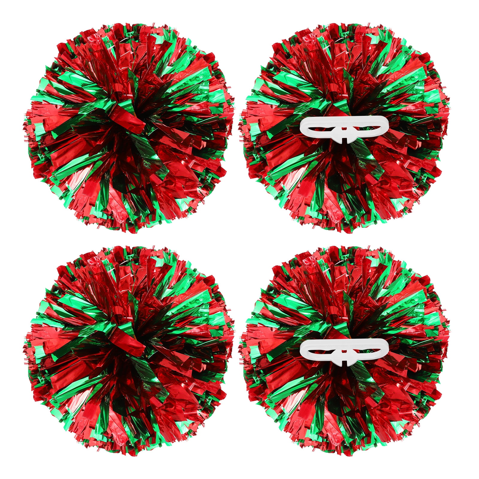 Uxcell Metallic Cheerleading Pom Poms Cheer Pompoms with Handle Rings ...